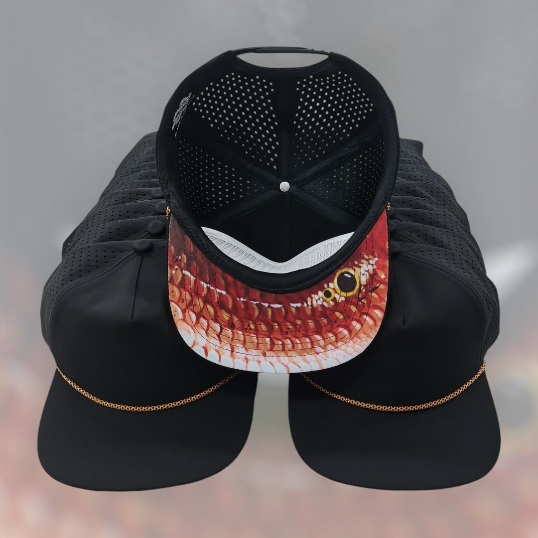 Polyester Custom Printed Black Redfish Underbill / Orange-Black Rope ...
