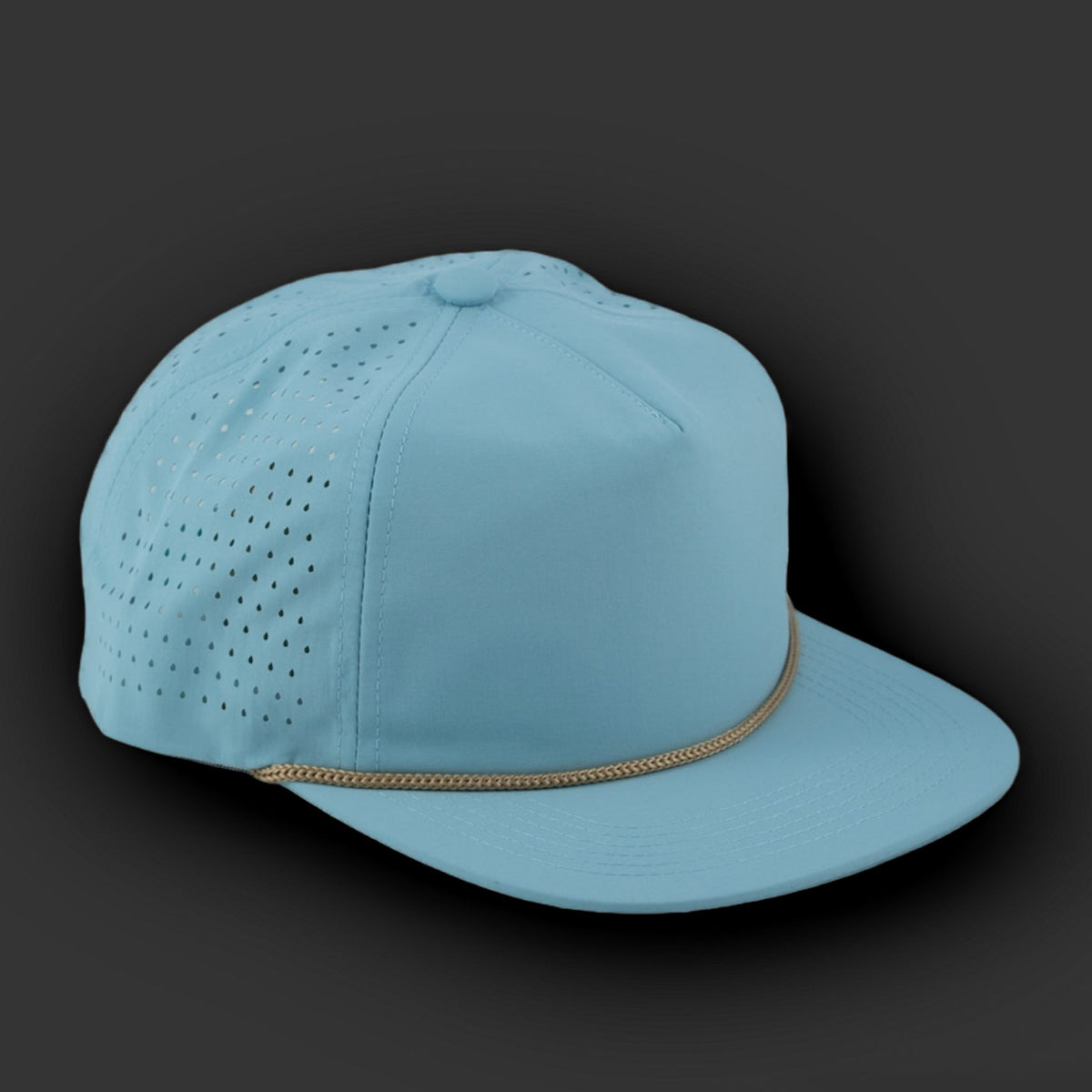 Perforated Light Blue / Gold Rope – Blank Rope Hats