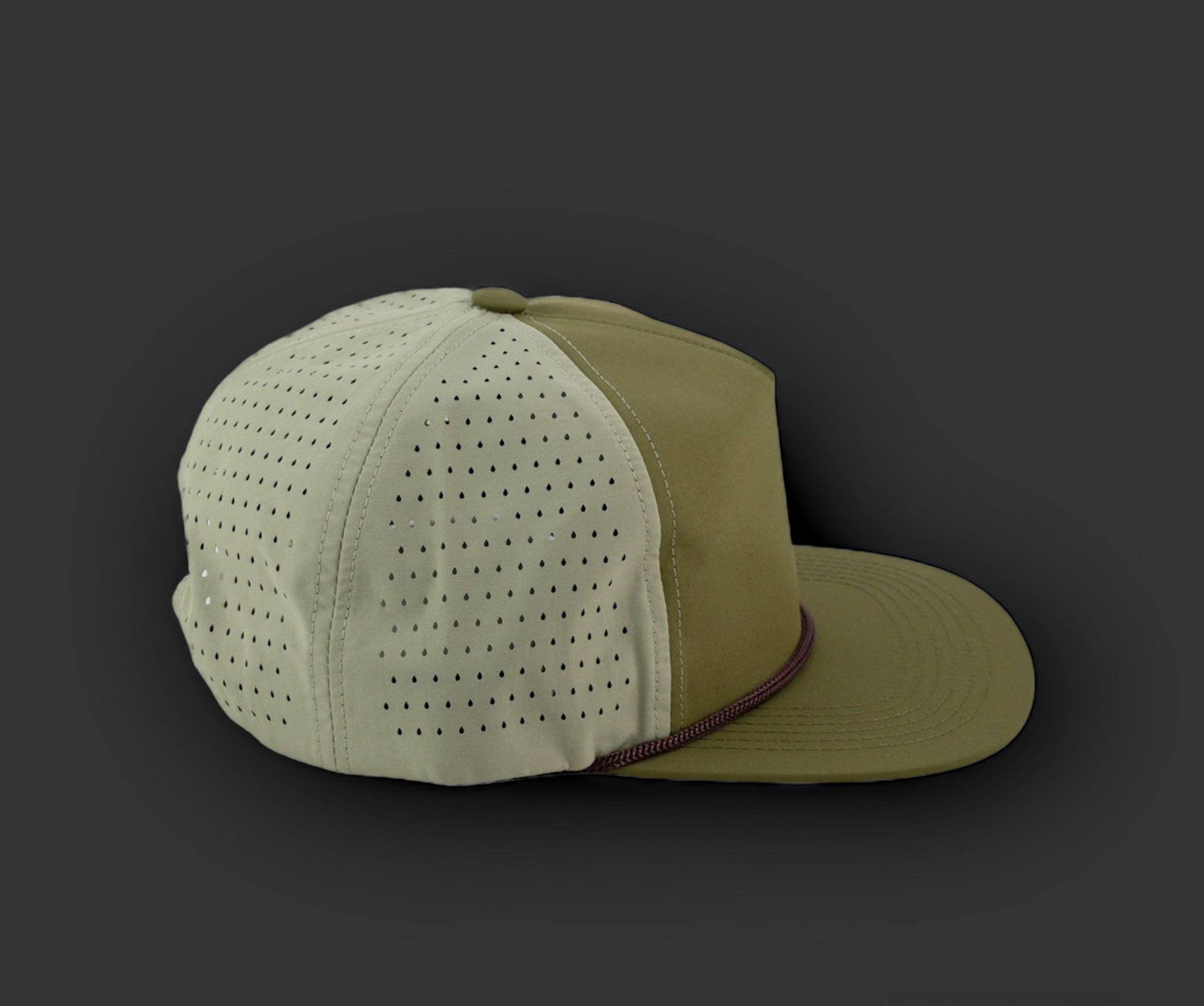 Perforated Moss-Tan / Brown Rope – Blank Rope Hats