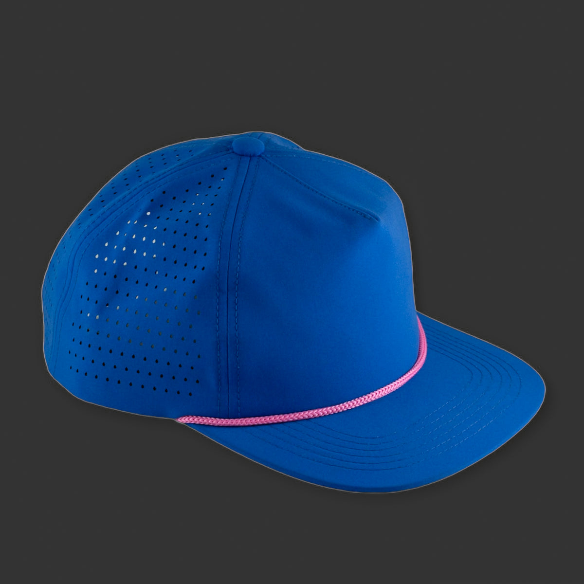 Perforated Polyester Royal Blue / Pink Rope – Blank Rope Hats