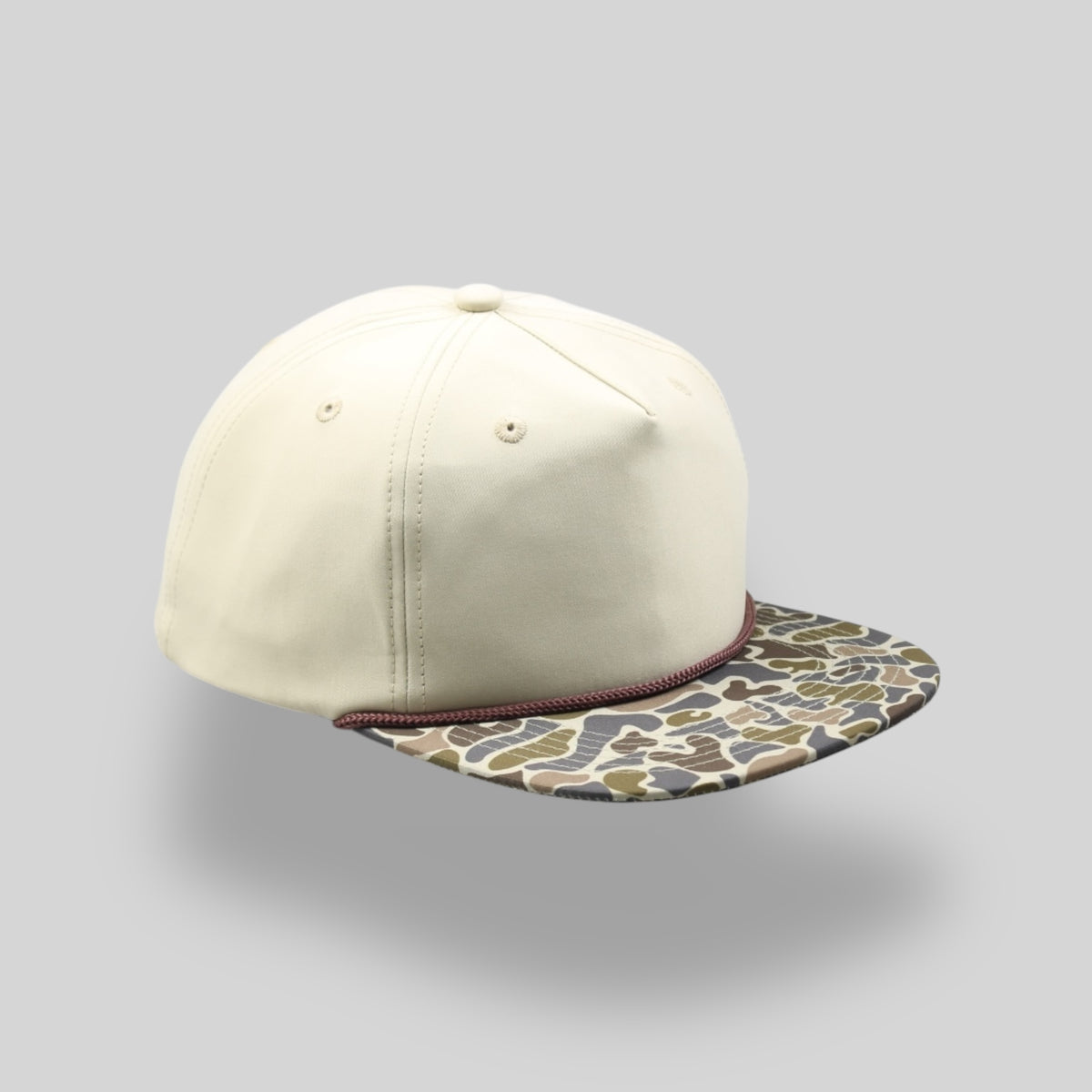 Khaki-Bayou Breakup Camo / Brown Rope – Blank Rope Hats