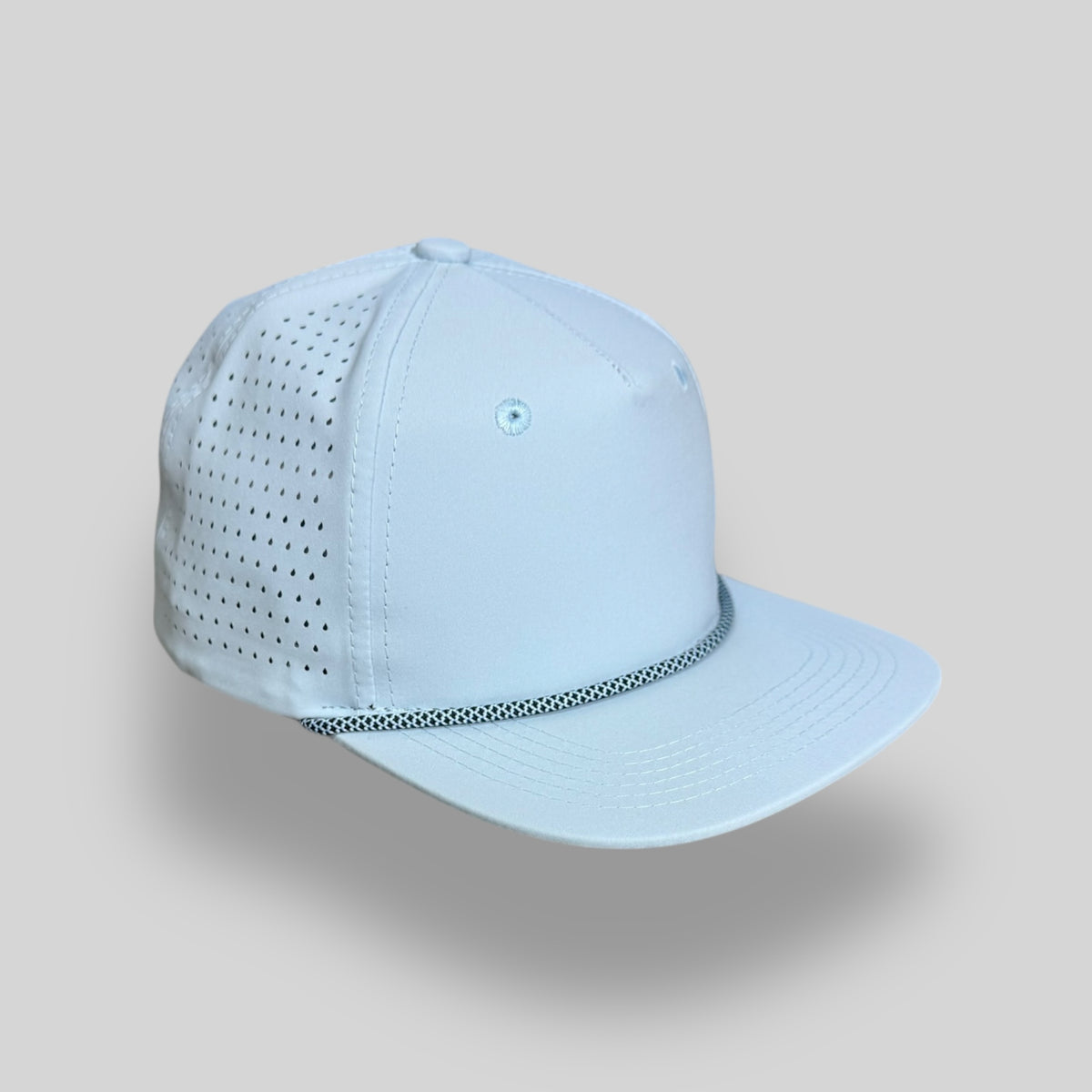 Perforated Structured Ice Blue / Black/Blue Rope – Blank Rope Hats