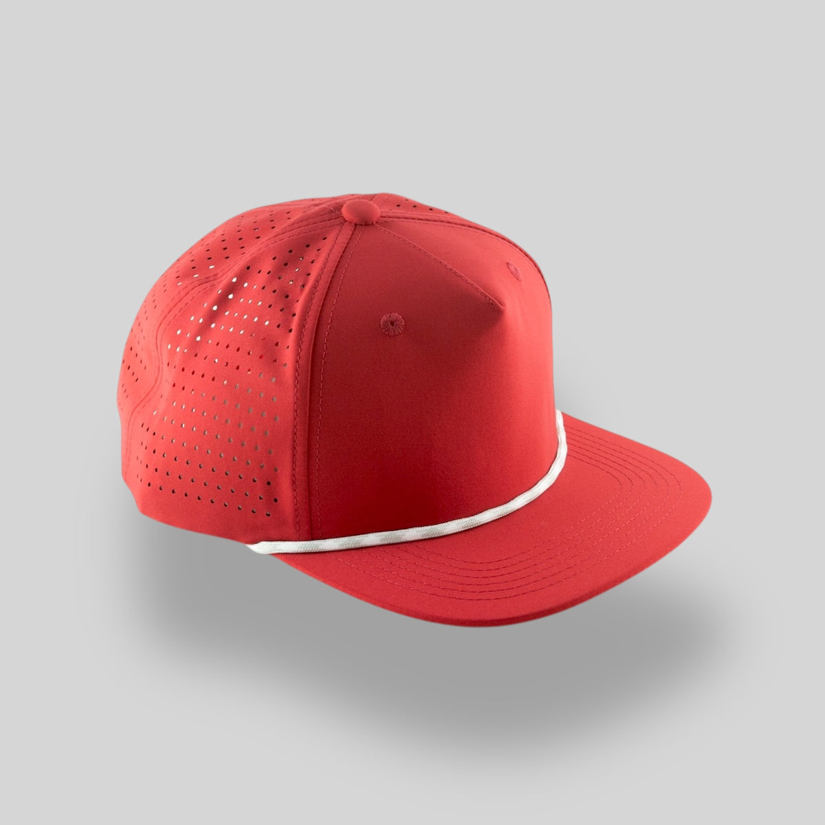 Perforated Structured Red / Silver-White Rope – Blank Rope Hats