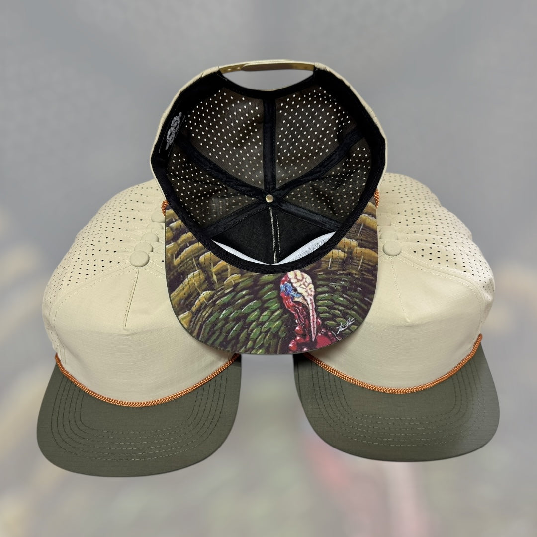 Polyester Ripstop Custom Printed Tan-Green Turkey Underbill / Copper R ...