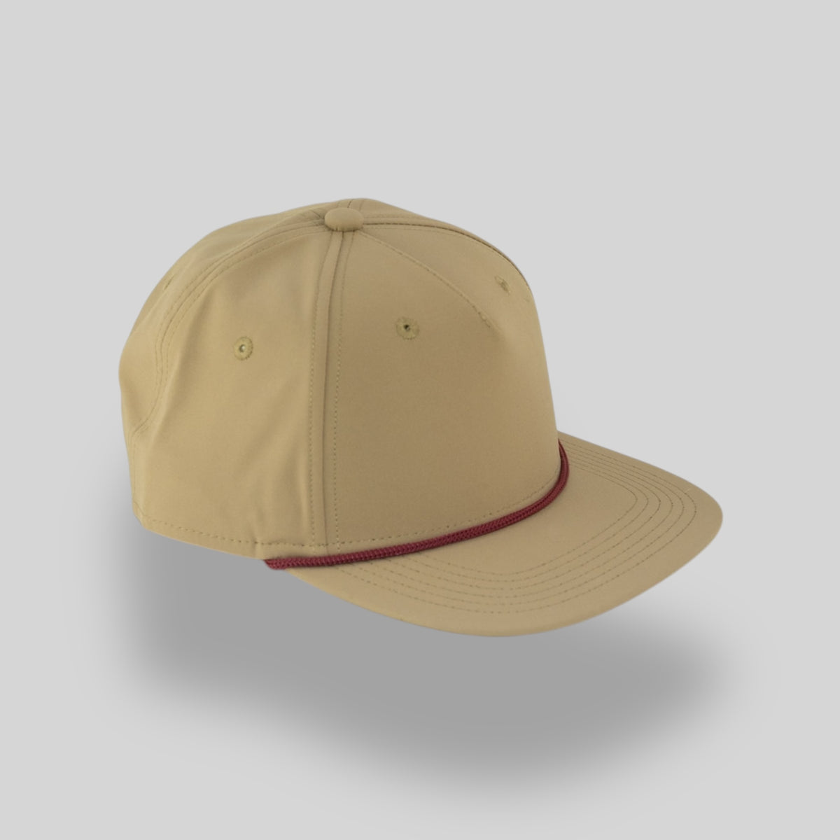 Polyester Structured Dark Tan / Burgundy Rope – Blank Rope Hats