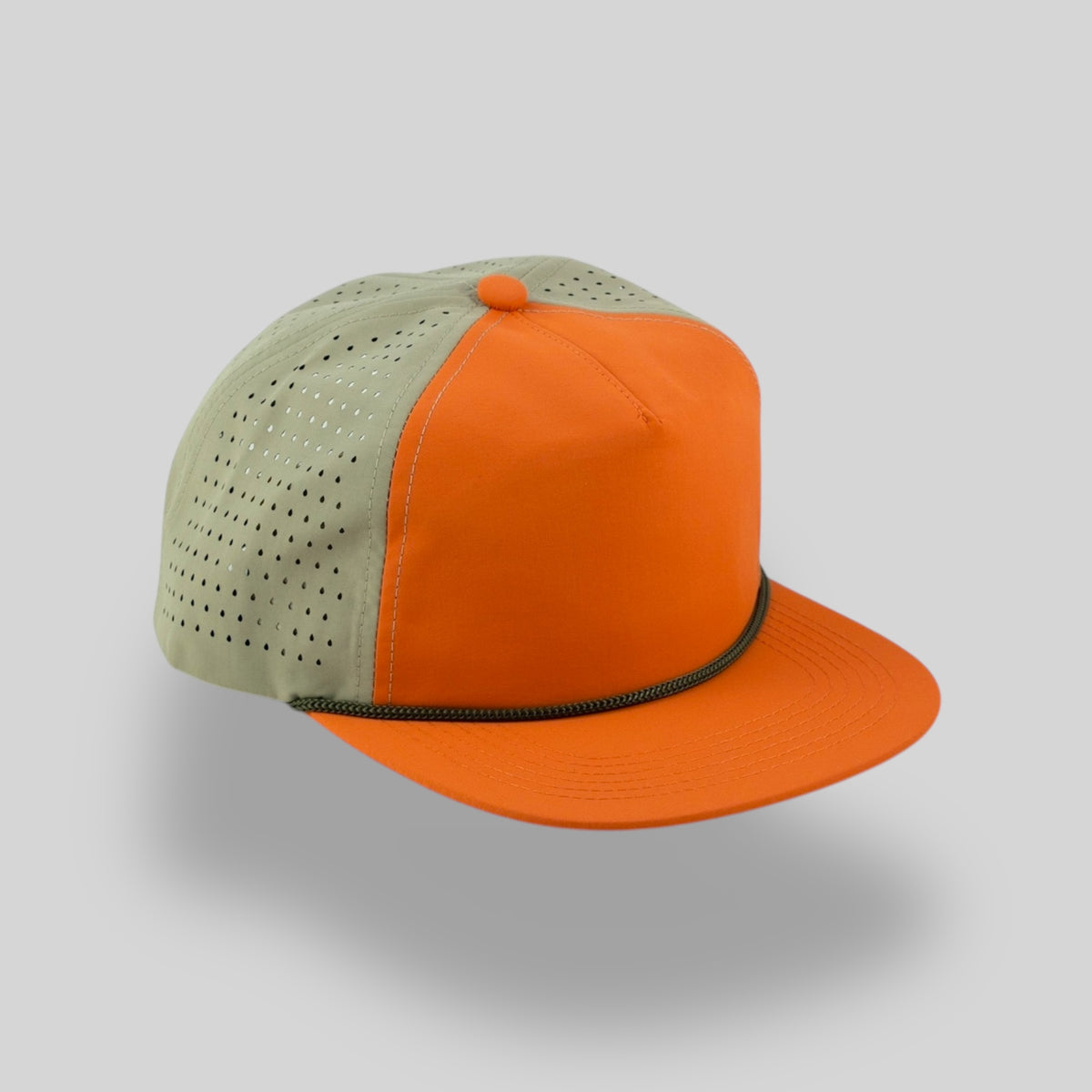 Perforated Orange-Tan / Green Rope – Blank Rope Hats