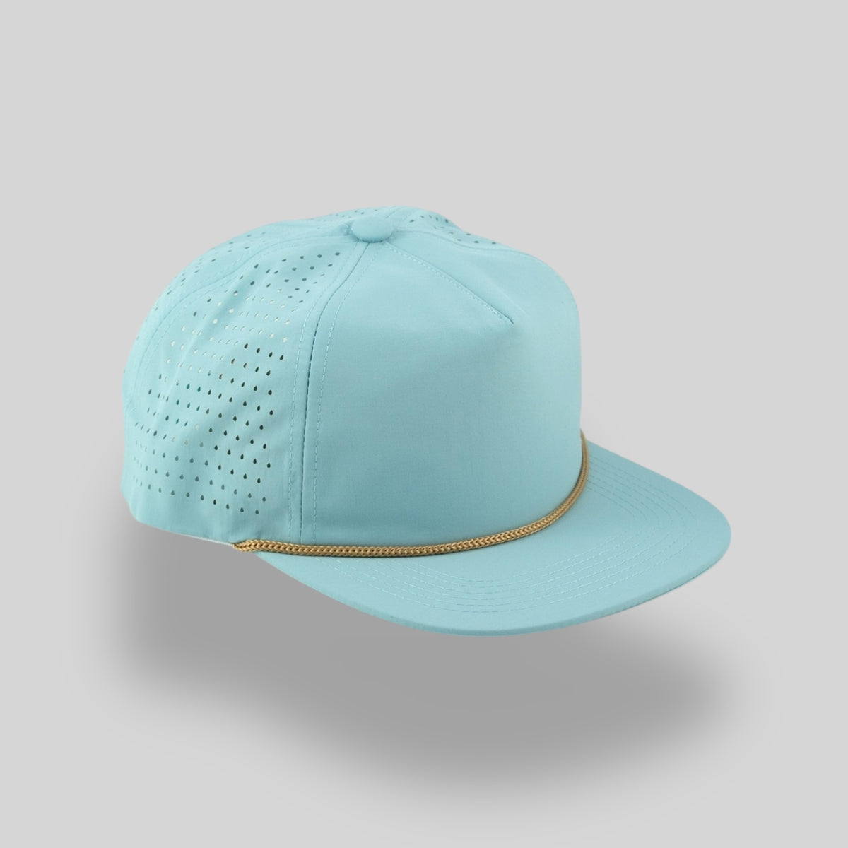 Perforated Light Blue / Gold Rope – Blank Rope Hats