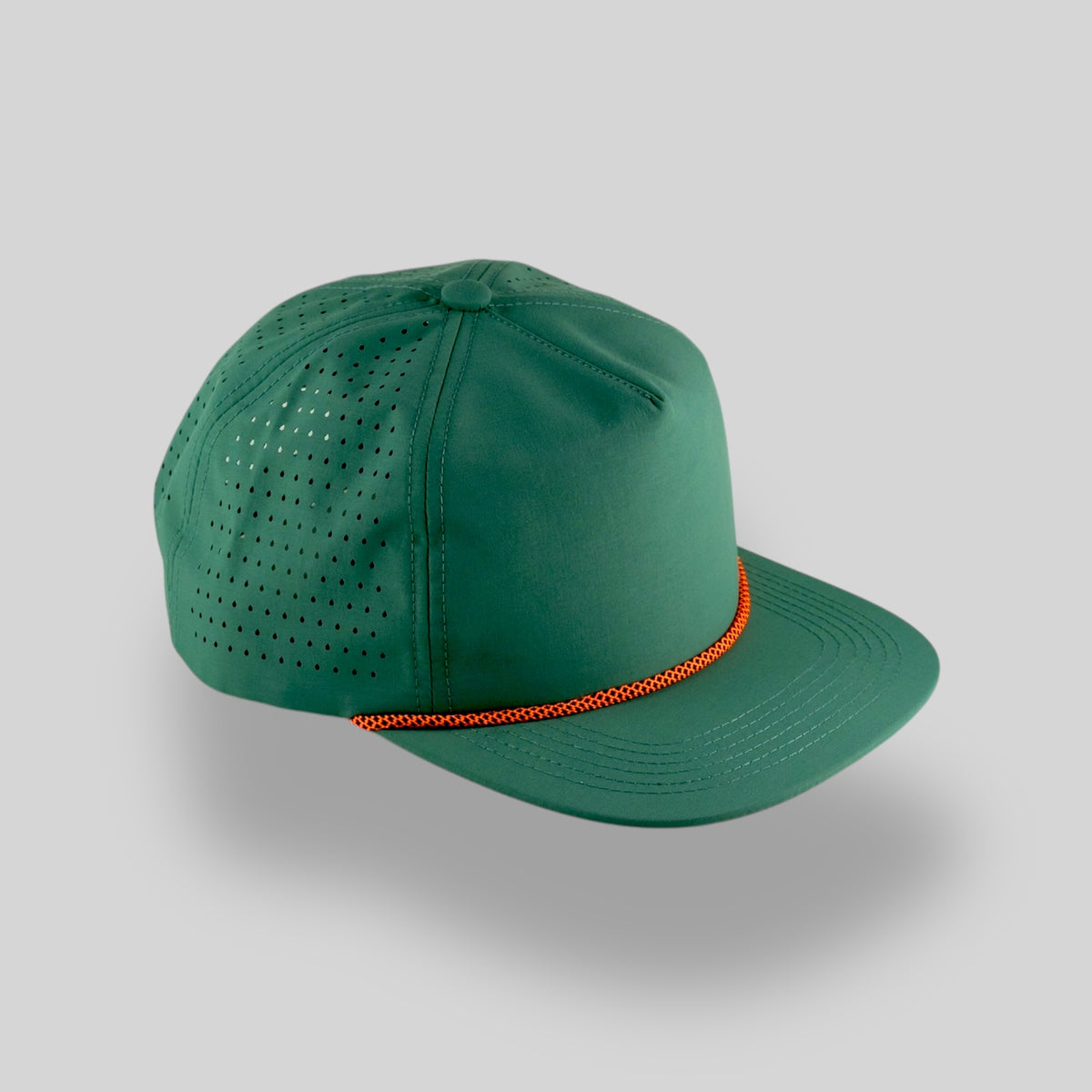 Perforated Pine Green / Orange/Black Rope – Blank Rope Hats