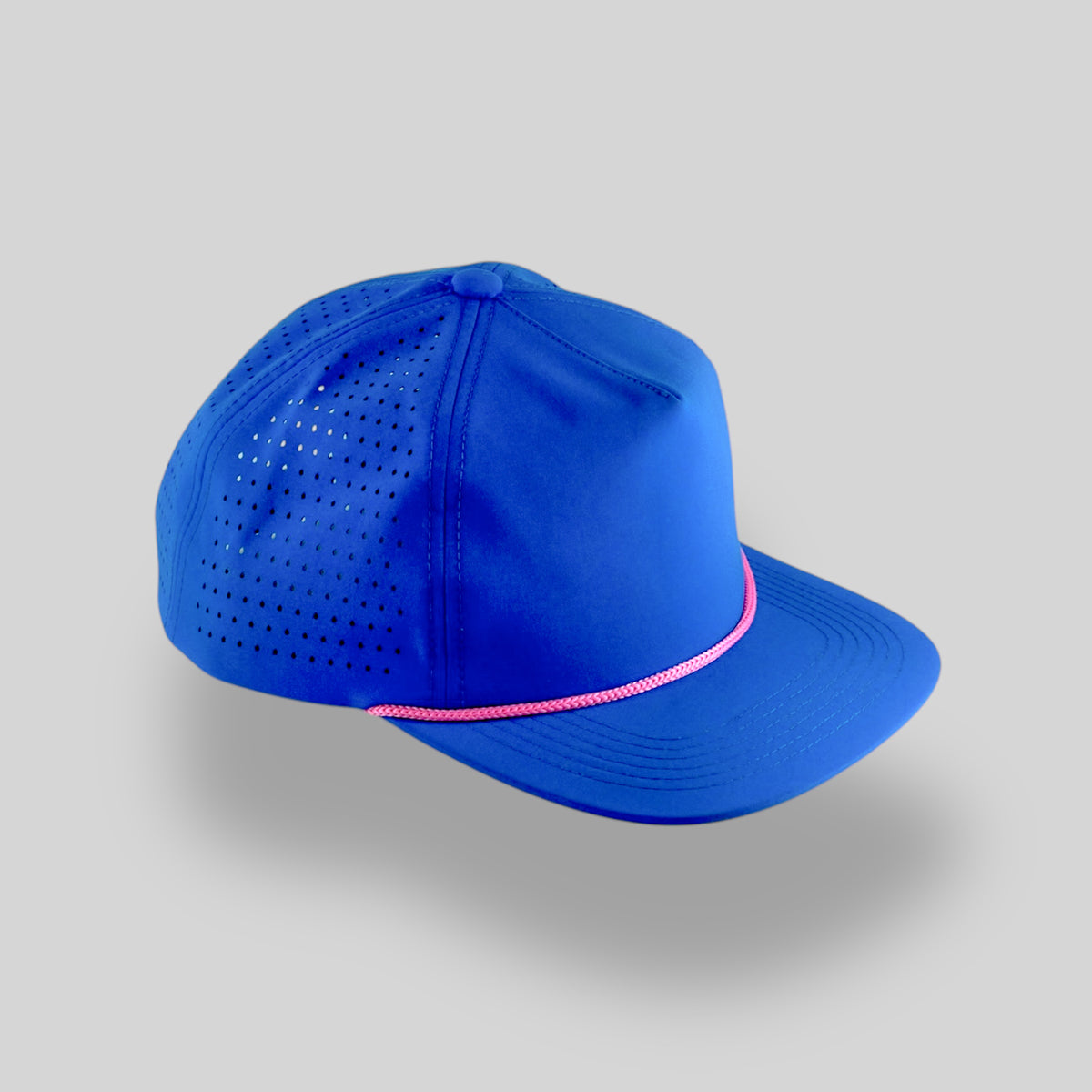 Perforated Polyester Royal Blue / Pink Rope – Blank Rope Hats