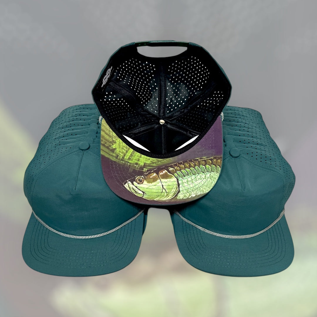 Polyester Ripstop Custom Printed Dark Teal Tarpon Underbill / Silver R ...